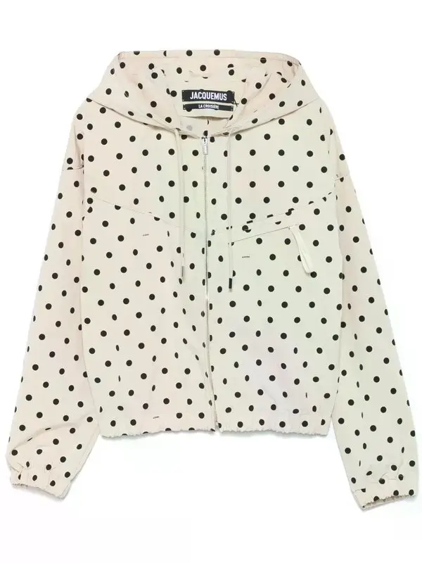 Jacquemus Polka Dot Drawstring Hooded Jacket - Neutrals