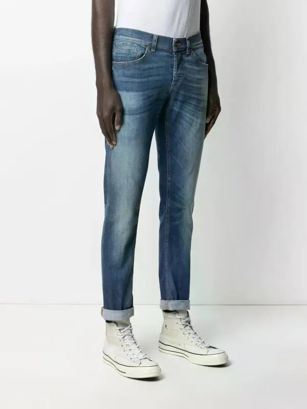 DONDUP Whiskered Bleach-wash Jeans