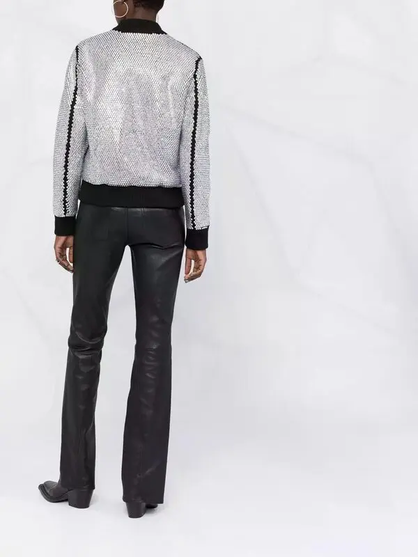 Philipp Plein Crystal Embellished Bomber Jacket