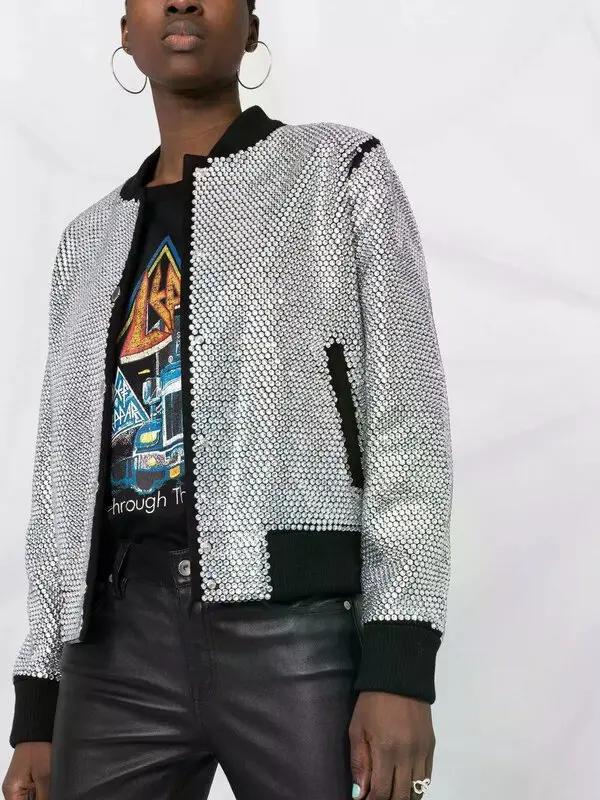 Philipp Plein Crystal Embellished Bomber Jacket