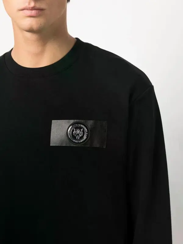 PLEIN SPORT Logo Patch Cotton Sweatshirt