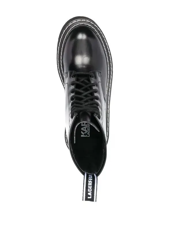 Karl Lagerfeld Leather Combat Boots