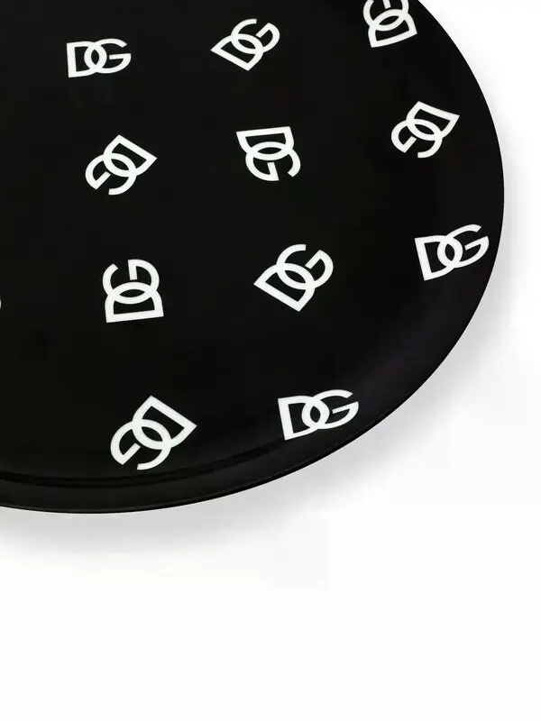 Dolce & Gabbana Logo-print Pizza Plate - Black