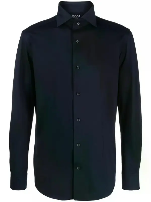 Boggi Milano Long-sleeve Button-up Shirt - Blue