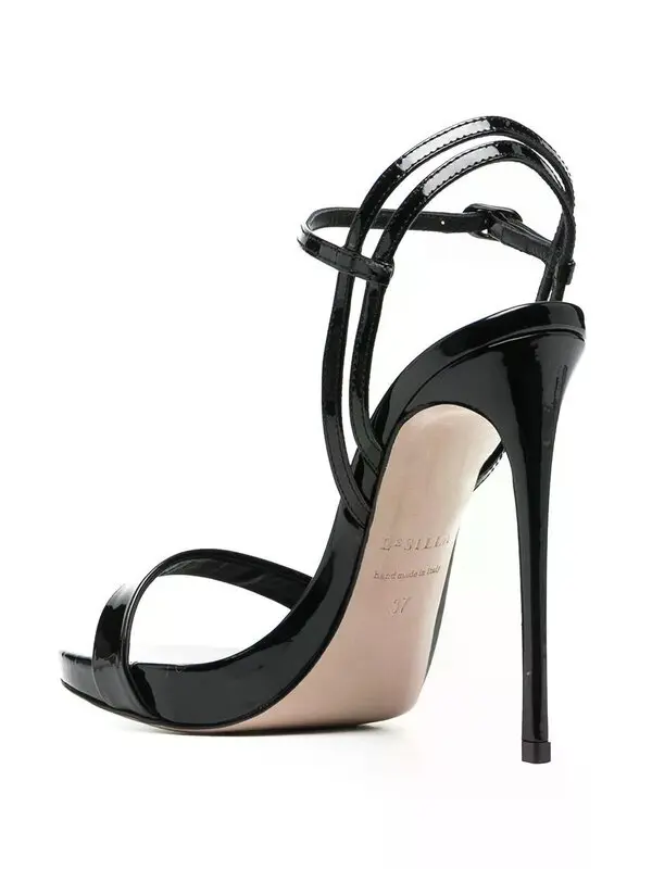 LE SILLA Patent Leather Stiletto Sandals With Crossover Straps And Slingback