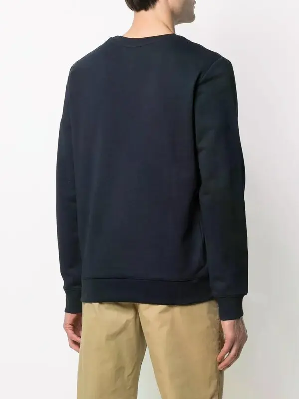 A.p.c. Logo-print Round Neck Sweatshirt - Blue