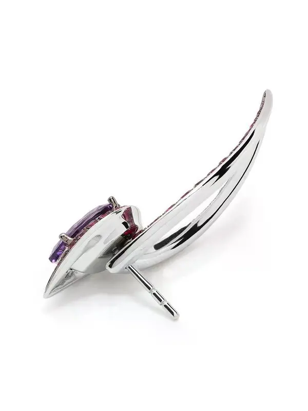 SHAUN LEANE 18kt White Gold Ruby And Amethyst Earrings