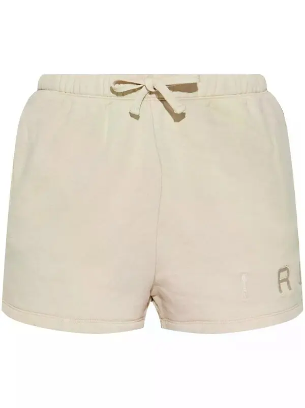 IRO PARIS Embroidered Logo Cotton Shorts - Neutrals