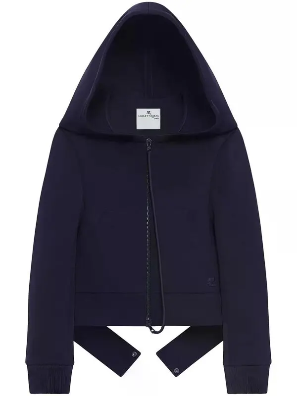 COURREGES Cocoon Jacket With Hood - Blue