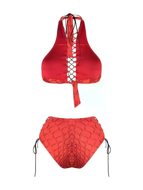 NOIRE SWIMWEAR Addicted Snakeskin Print Bikini