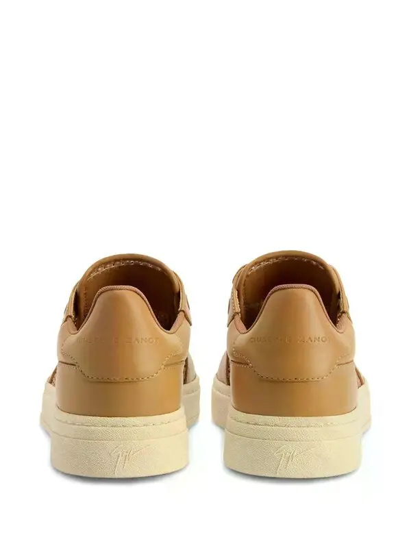 GIUSEPPE ZANOTTI Leather Sneakers With Perforated Panelling