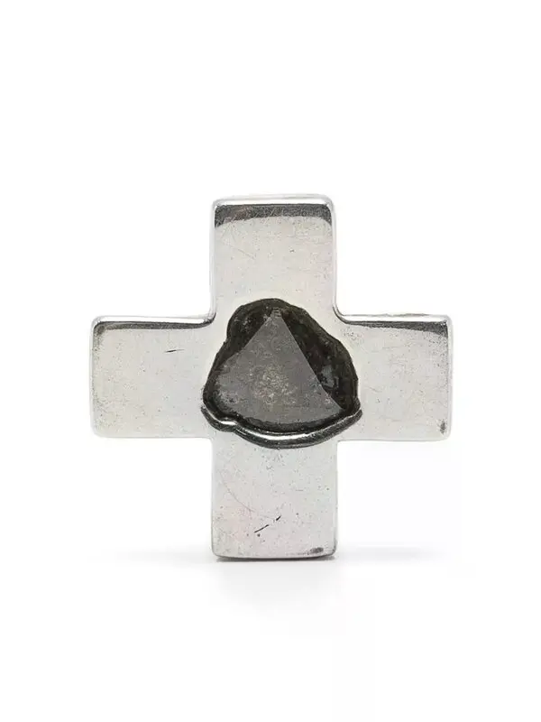 PARTS OF FOUR Plus-sign Diamond Stud Single Earring - Silver