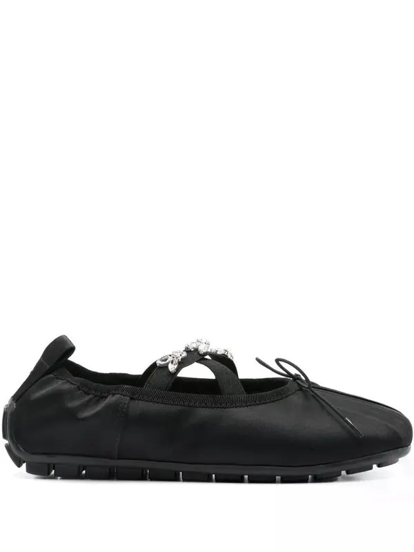 Simone Rocha Ballerina Grip Ballet Flats With Crystal Embellishment - Black