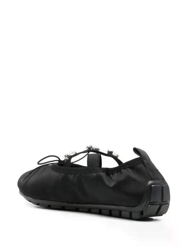 Simone Rocha Ballerina Grip Ballet Flats With Crystal Embellishment - Black