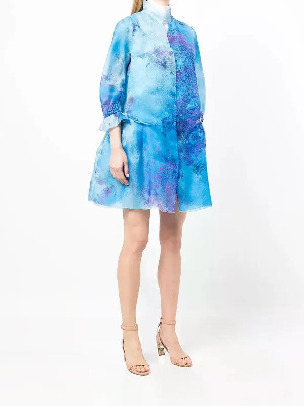Shiatzy Chen Floral Silk Puff-sleeve Jacket