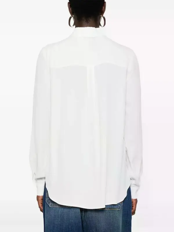 Pinko Crepe De Chine Shirt With High-low Hem