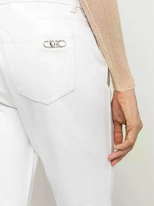 Michael Kors Cotton Chain-link Belted Flared Trousers