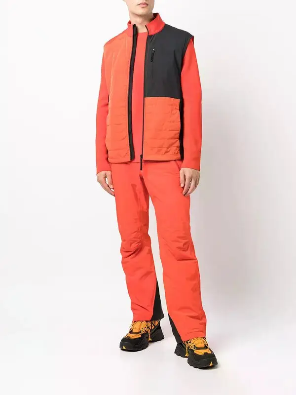 Aztech Mountain Colour-block Quilted Fleece Vest - Orange