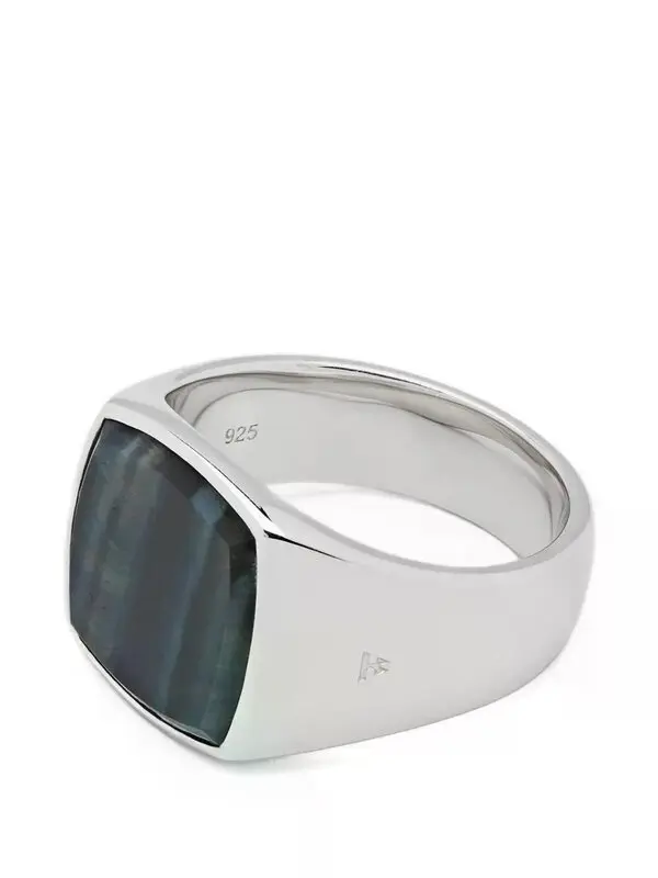 Tom Wood Cushion Blue Hawk Eye Signet Ring