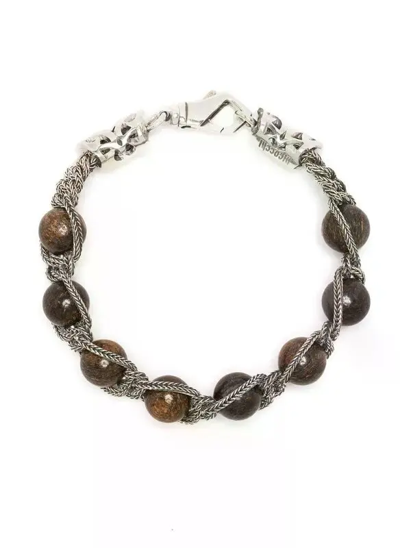 Emanuele Bicocchi Braided Bead Bracelet - Brown