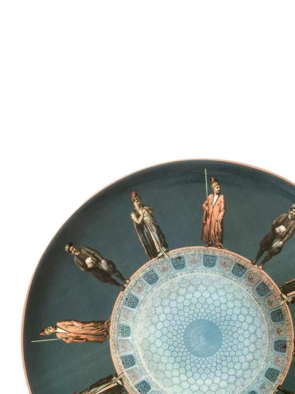 LES-OTTOMANS Soldiers Ceramic Plate - Grey