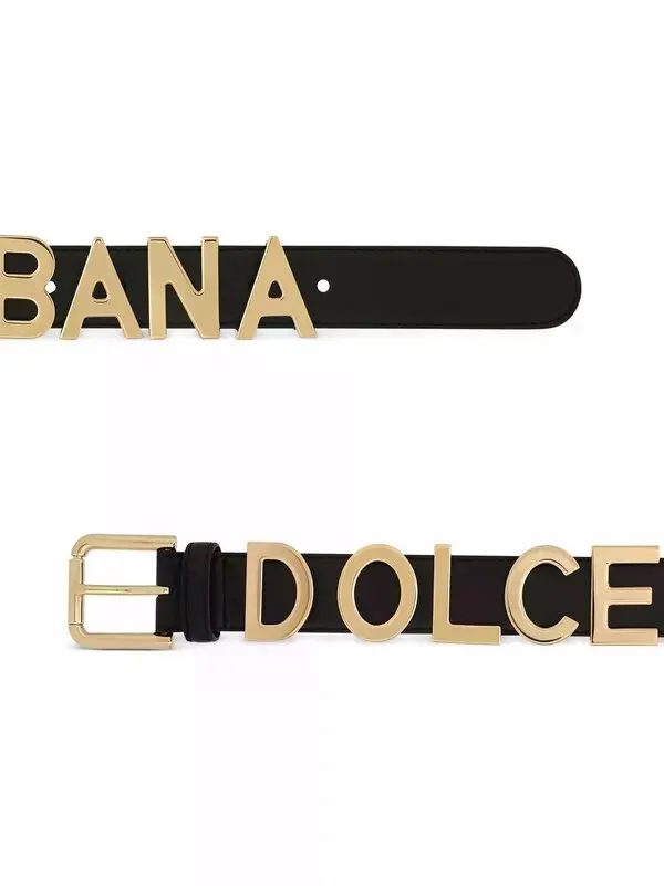 Dolce & Gabbana Logo Lettering Leather Belt
