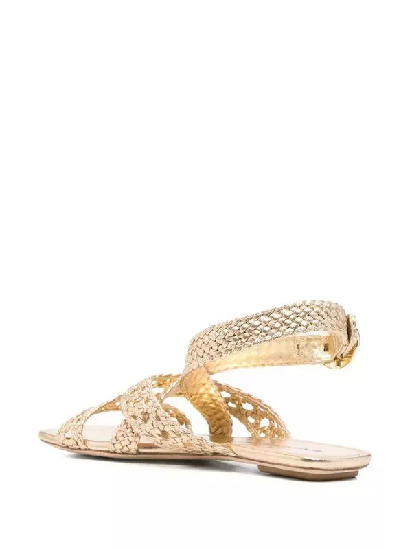 STUART WEITZMAN Thea Flat Sandals - Gold