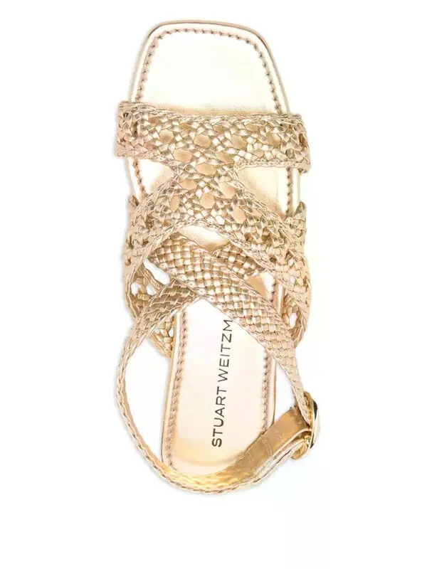 STUART WEITZMAN Thea Flat Sandals - Gold