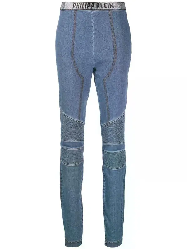 Philipp Plein Logo-embellished Jeggings - Blue