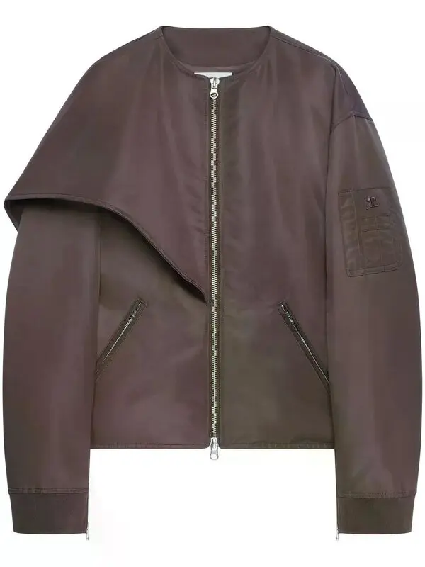 COURREGES Oversized Bomber Jacket With Bow Detail - Brown