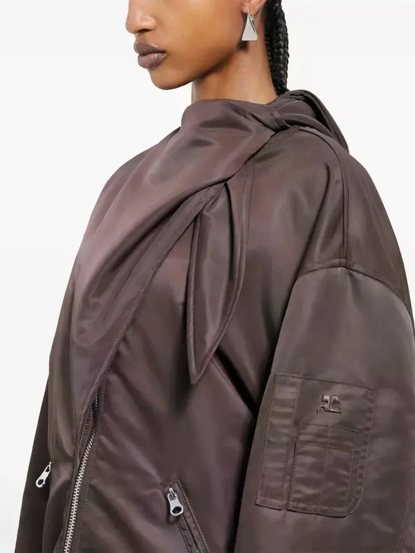 COURREGES Oversized Bomber Jacket With Bow Detail