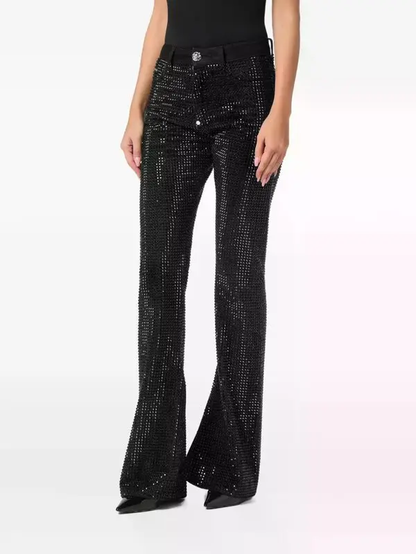 Philipp Plein Crystal Embellished Flared Jeans