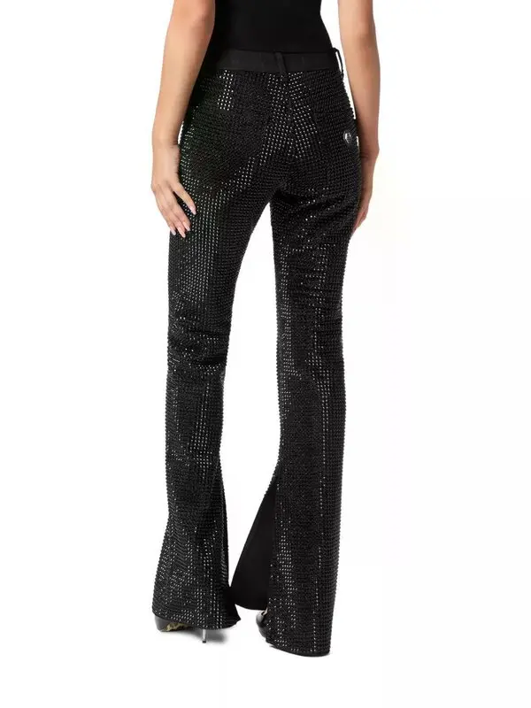 Philipp Plein Crystal Embellished Flared Jeans