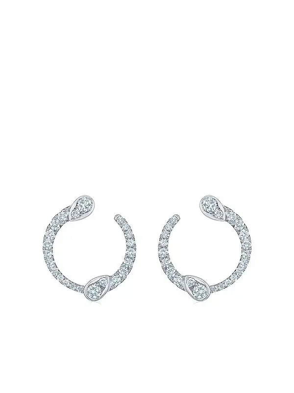 Kwiat 18kt White Gold Eclipse Diamond Hoop Earrings - Silver