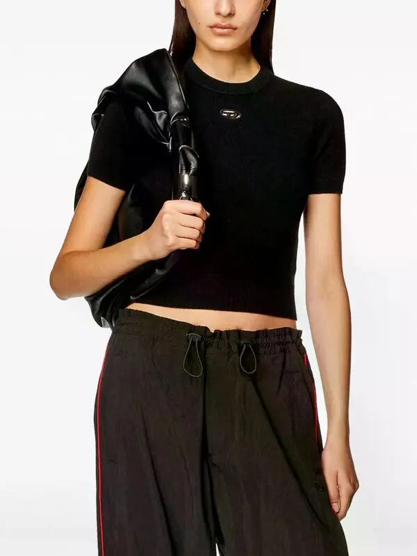 DIESEL® Embroidered Logo Fine Knit Top