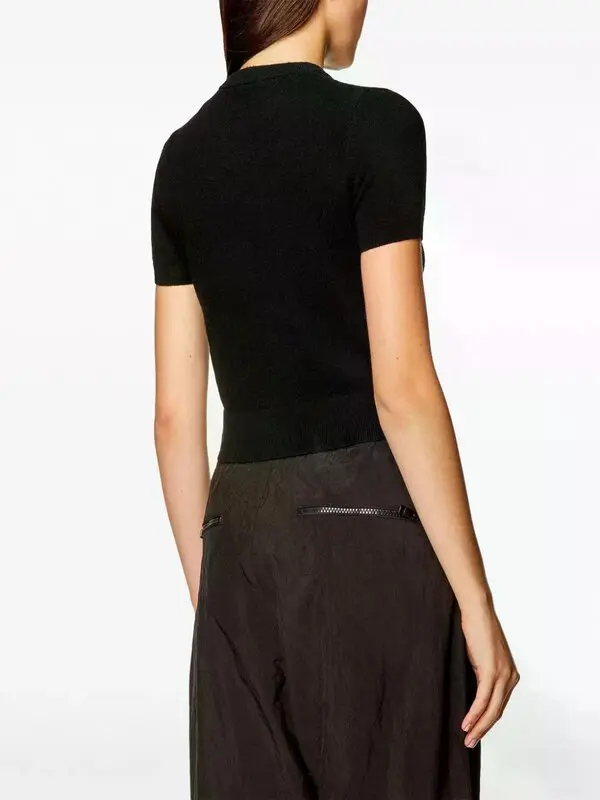 DIESEL® Embroidered Logo Fine Knit Top