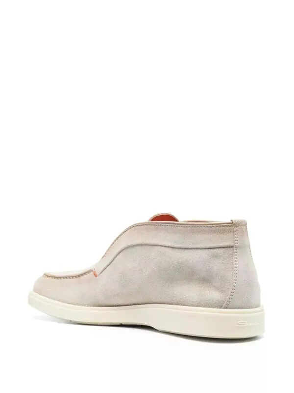 Santoni Tonal-stitching Leather Boots - Neutrals