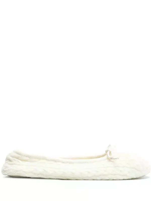 N.peal Cable Knit Slippers - Neutrals