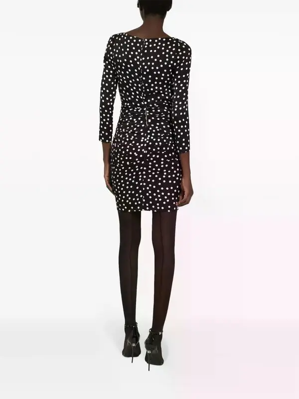 Dolce & Gabbana Polka Dot Draped Mini Dress
