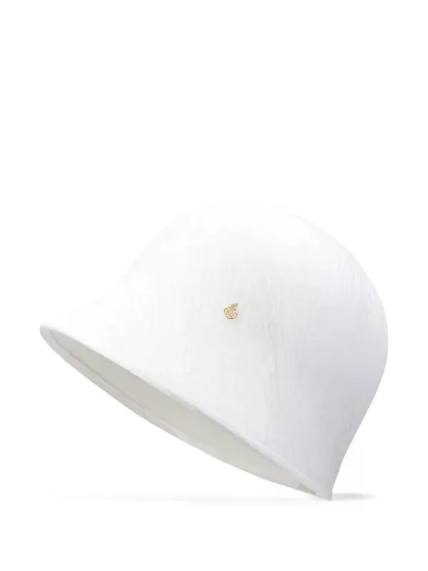 MAISON MICHEL Logo Charm Hat - White