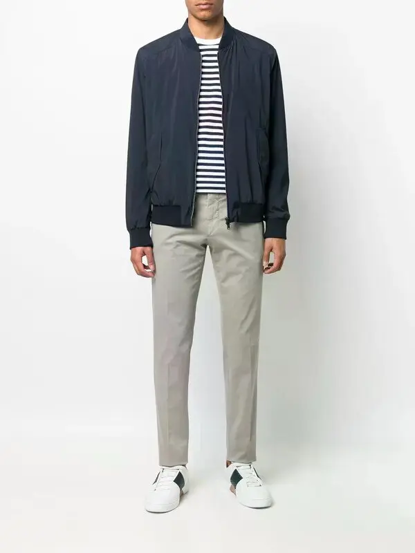 DELL'OGLIO Slim-cut Leg Chino Trousers - Neutrals