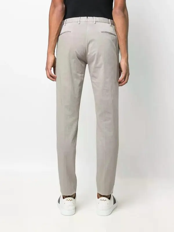 DELL'OGLIO Slim-cut Leg Chino Trousers - Neutrals