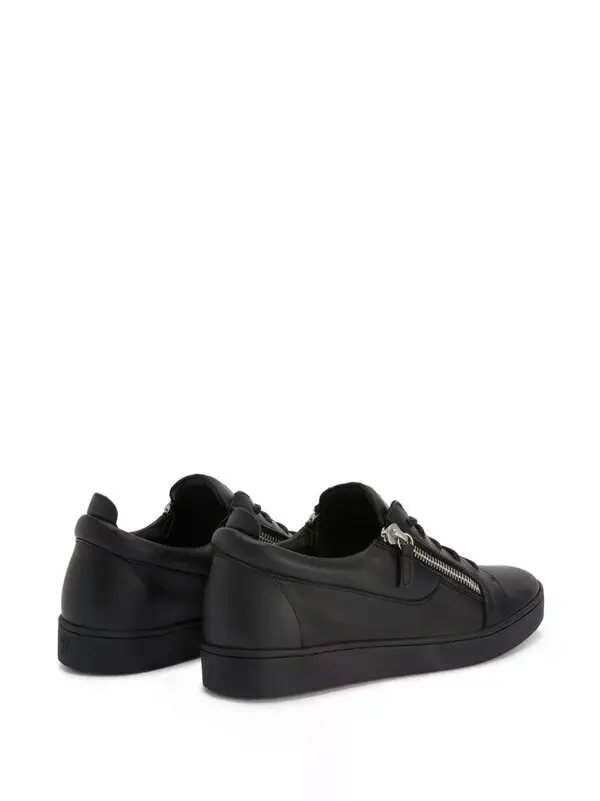 GIUSEPPE ZANOTTI Frankie Double-zip Low-top Sneakers In Leather - Black