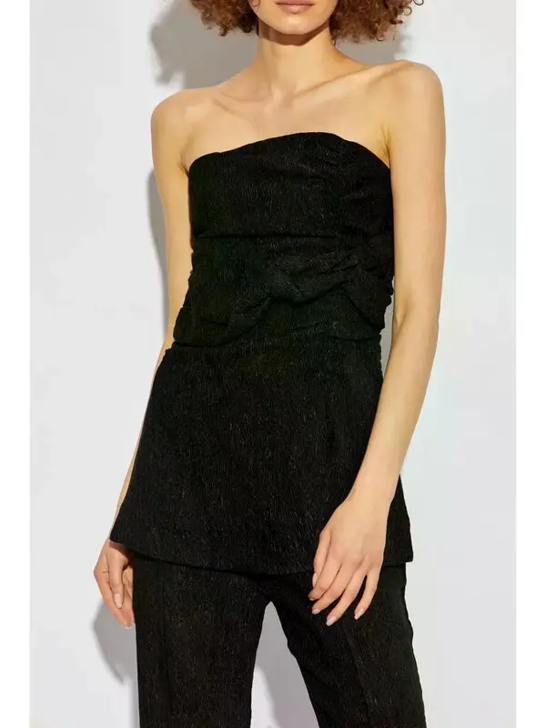 GANNI Strapless Knot-detail Top