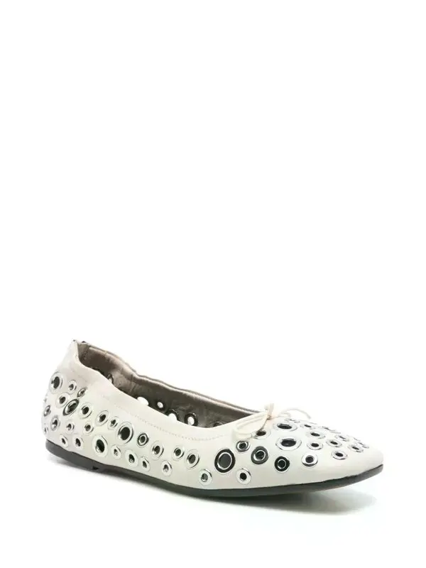 GOLDEN GOOSE Eyelet-detail Ballet Flats - White