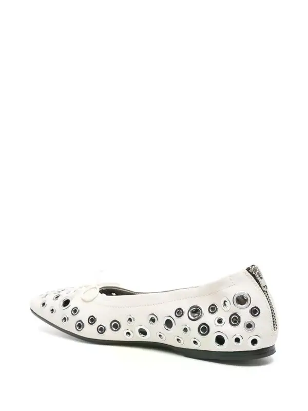 GOLDEN GOOSE Eyelet-detail Ballet Flats - White