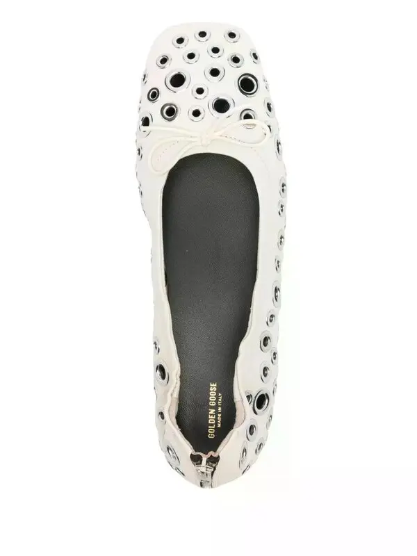 GOLDEN GOOSE Eyelet-detail Ballet Flats - White