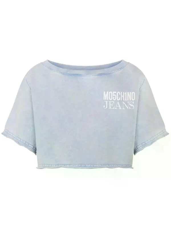 Moschino Denim Cropped T-shirt - Blue