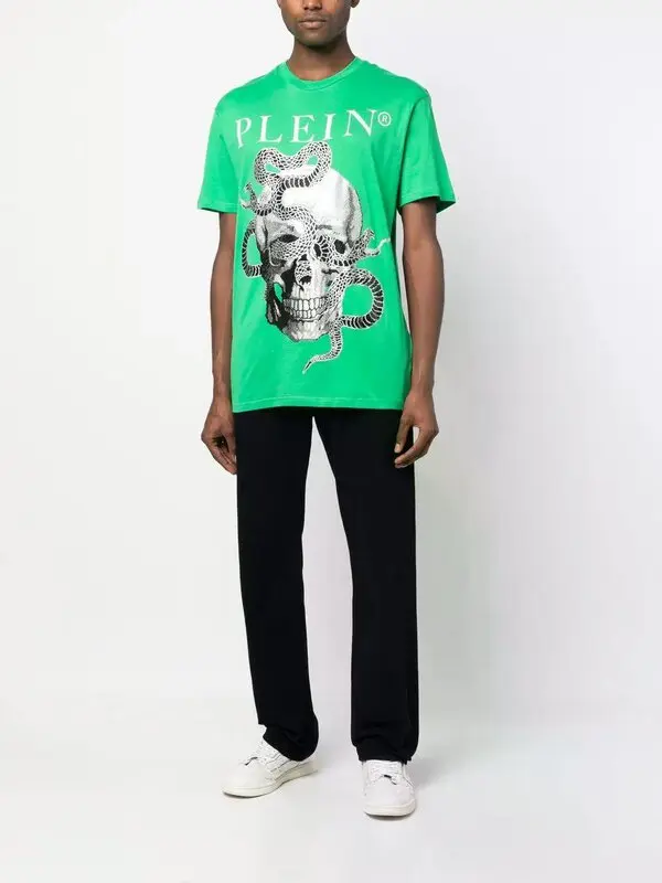 Philipp Plein Snake-print Short-sleeve T-shirt - Green