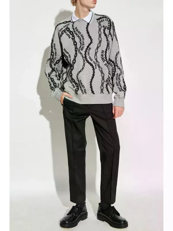 Versace Chain Link Print Crewneck Sweatshirt